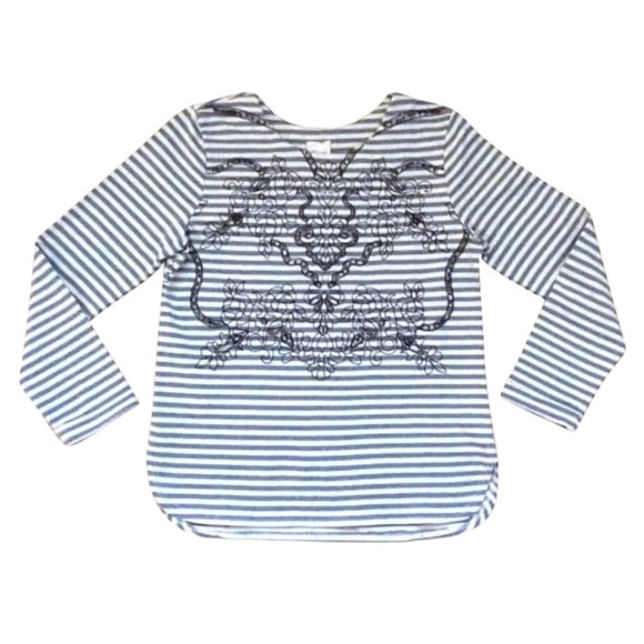 Anthropologie | Tops | 98 Anthropologie First Mate Top Large 1 12 Blue ...
